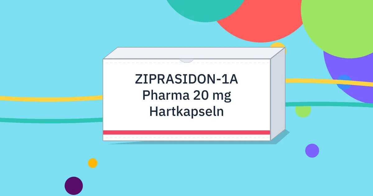 Symbolbild: Packung mit der Aufschrift ZIPRASIDON-1A Pharma 20 mg Hartkapseln (PZN 00015473) – Verfügbarkeit und Bezug in Apotheken in Frankfurt am Main