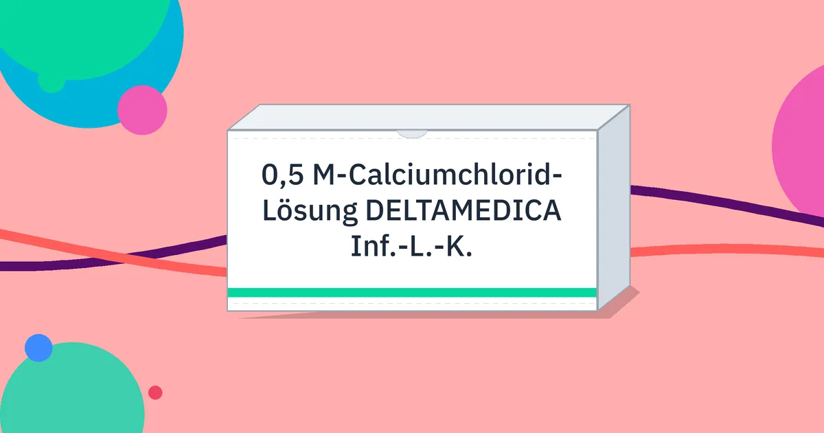 Symbolbild: Packung mit der Aufschrift 0,5 M-Calciumchlorid-Lösung DELTAMEDICA Inf.-L.-K. (PZN 11191730) – Verfügbarkeit und Bezug in Apotheken in Frankfurt am Main