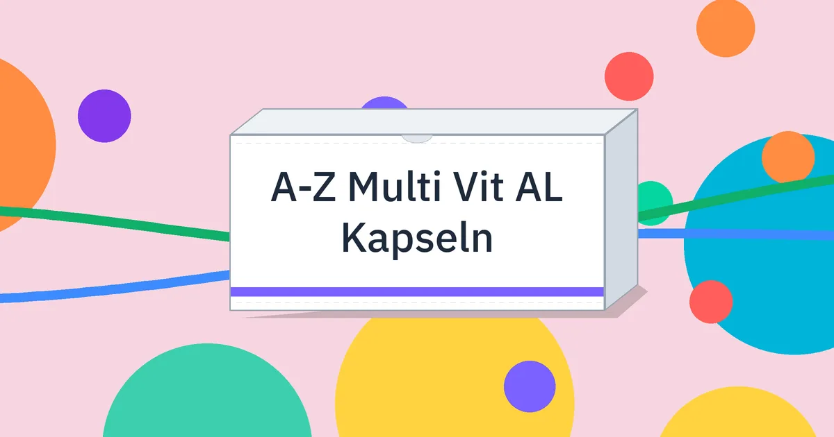 Symbolbild: Packung mit der Aufschrift A-Z Multi Vit AL Kapseln (PZN 17482598) – Verfügbarkeit und Bezug in Apotheken in Frankfurt am Main