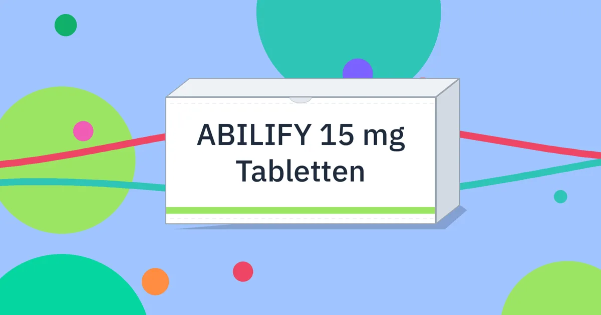 Symbolbild: Packung mit der Aufschrift ABILIFY 15 mg Tabletten (PZN 10332915) – Verfügbarkeit und Bezug in Apotheken in Frankfurt am Main