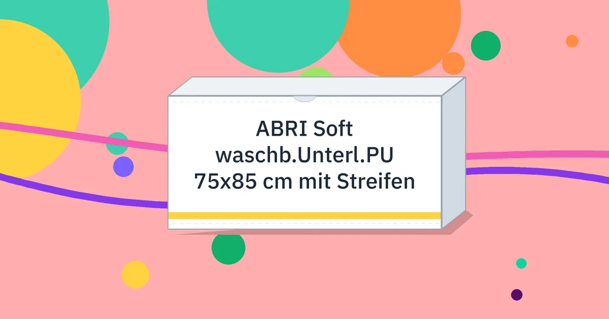 Symbolbild: Packung mit der Aufschrift ABRI Soft waschb.Unterl.PU 75x85 cm mit Streifen (PZN 08857929) – Verfügbarkeit und Bezug in Apotheken in Frankfurt am Main