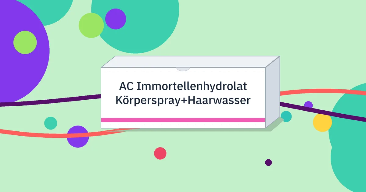 Symbolbild: Packung mit der Aufschrift AC Immortellenhydrolat Körperspray+Haarwasser (PZN 17576365) – Verfügbarkeit und Bezug in Apotheken in Frankfurt am Main
