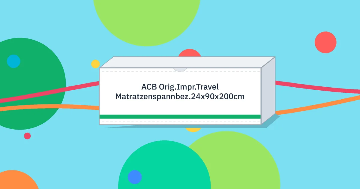 Symbolbild: Packung mit der Aufschrift ACB Orig.Impr.Travel Matratzenspannbez.24x90x200cm (PZN 06878554) – Verfügbarkeit und Bezug in Apotheken in Frankfurt am Main
