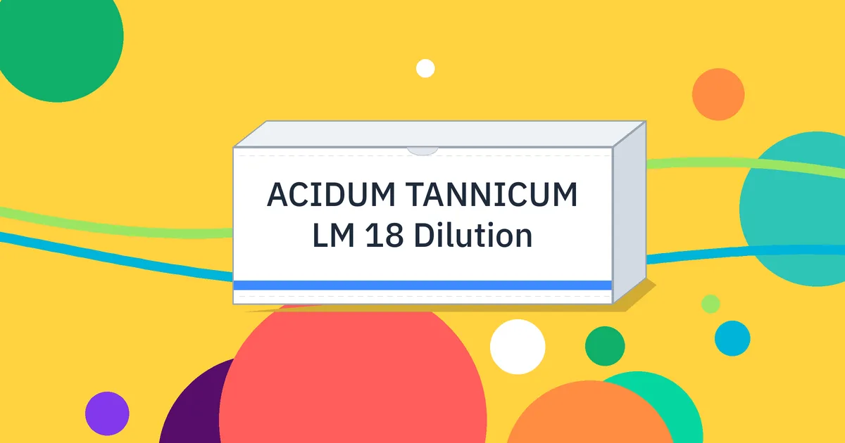 Symbolbild: Packung mit der Aufschrift ACIDUM TANNICUM LM 18 Dilution (PZN 13285889) – Verfügbarkeit und Bezug in Apotheken in Frankfurt am Main