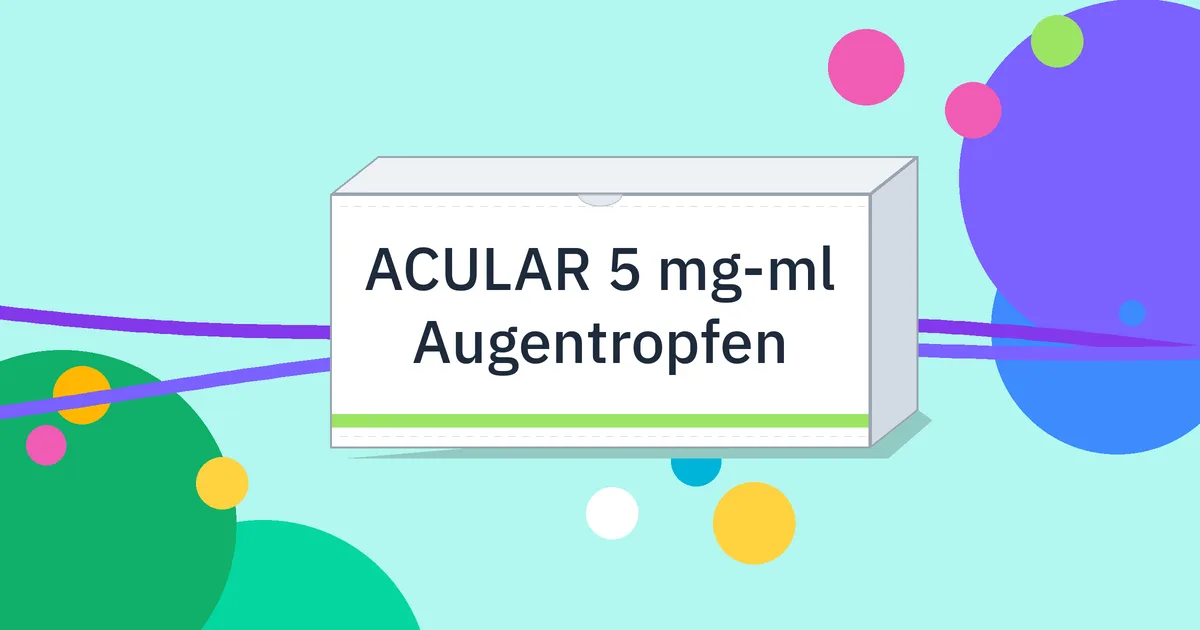 Symbolbild: Packung mit der Aufschrift ACULAR 5 mg-ml Augentropfen (PZN 01485519) – Verfügbarkeit und Bezug in Apotheken in Frankfurt am Main