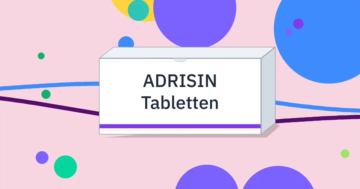 Symbolbild: Packung mit der Aufschrift ADRISIN Tabletten (PZN 12393140) – Verfügbarkeit und Bezug in Apotheken in Frankfurt am Main