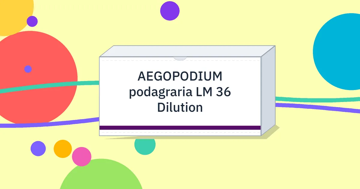 Symbolbild: Packung mit der Aufschrift AEGOPODIUM podagraria LM 36 Dilution (PZN 13298745) – Verfügbarkeit und Bezug in Apotheken in Frankfurt am Main