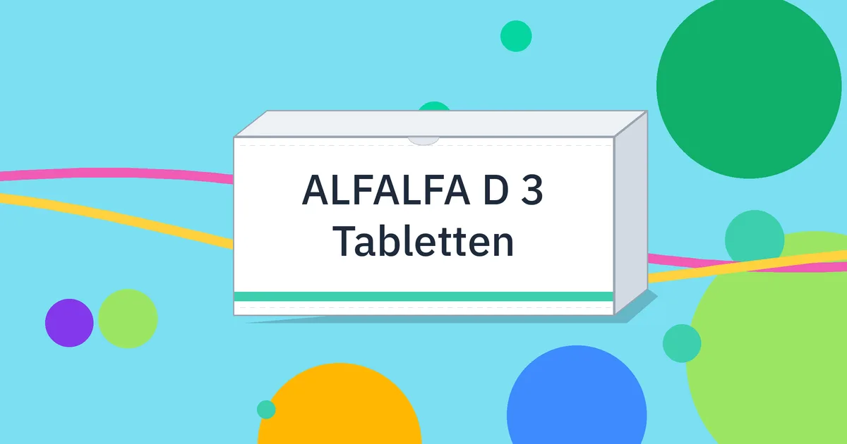 Symbolbild: Packung mit der Aufschrift ALFALFA D 3 Tabletten (PZN 02624644) – Verfügbarkeit und Bezug in Apotheken in Frankfurt am Main