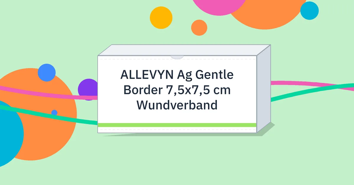 Symbolbild: Packung mit der Aufschrift ALLEVYN Ag Gentle Border 7,5x7,5 cm Wundverband (PZN 17413901) – Verfügbarkeit und Bezug in Apotheken in Frankfurt am Main