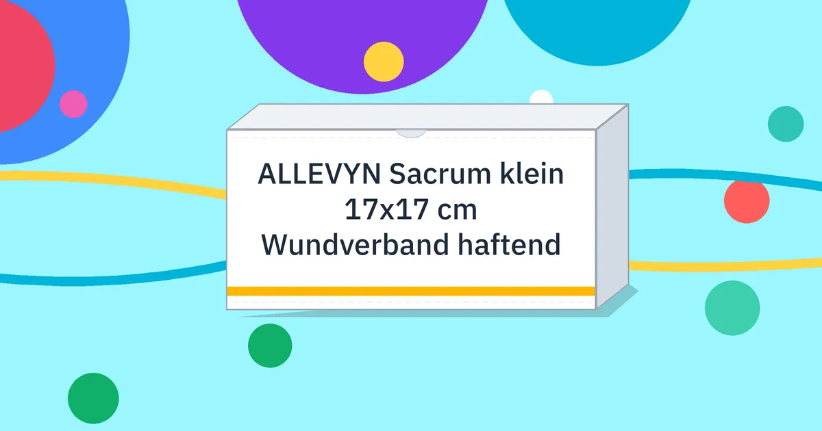 Symbolbild: Packung mit der Aufschrift ALLEVYN Sacrum klein 17x17 cm Wundverband haftend (PZN 14329695) – Verfügbarkeit und Bezug in Apotheken in Frankfurt am Main