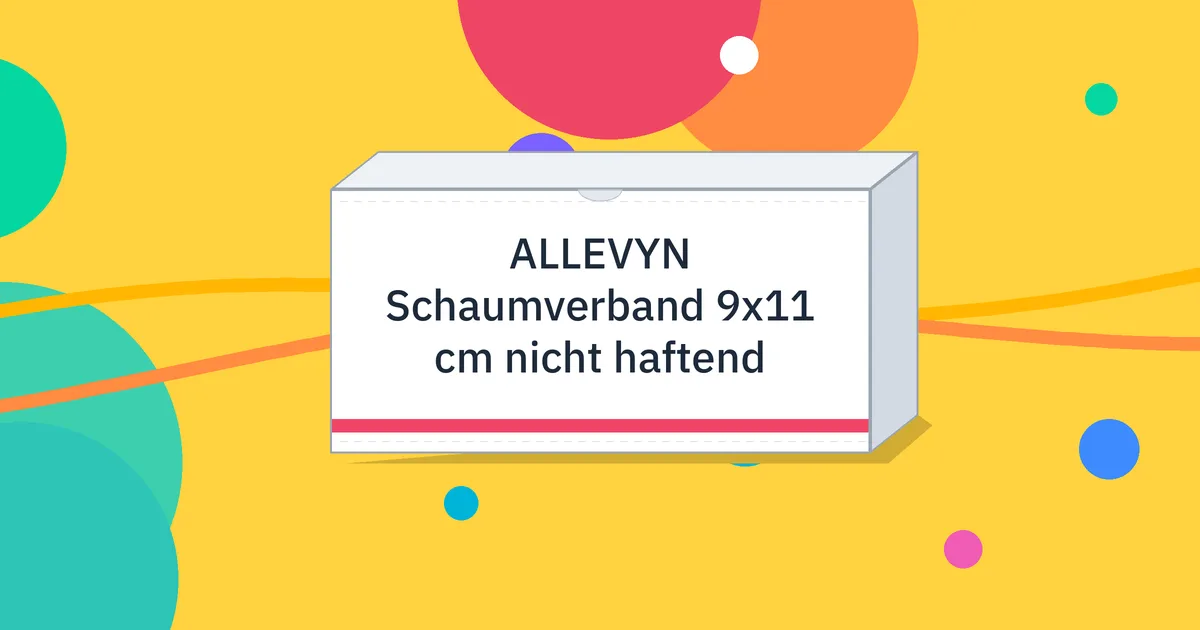 Symbolbild: Packung mit der Aufschrift ALLEVYN Schaumverband 9x11 cm nicht haftend (PZN 16164488) – Verfügbarkeit und Bezug in Apotheken in Frankfurt am Main