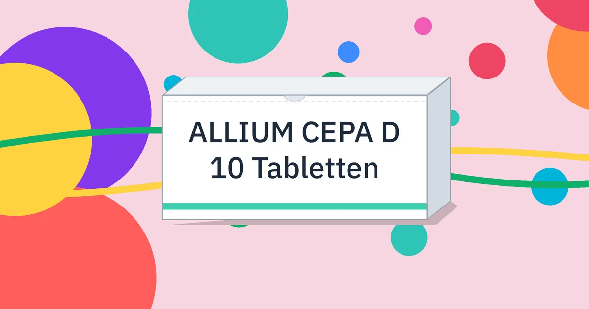 Symbolbild: Packung mit der Aufschrift ALLIUM CEPA D 10 Tabletten (PZN 02627915) – Verfügbarkeit und Bezug in Apotheken in Frankfurt am Main