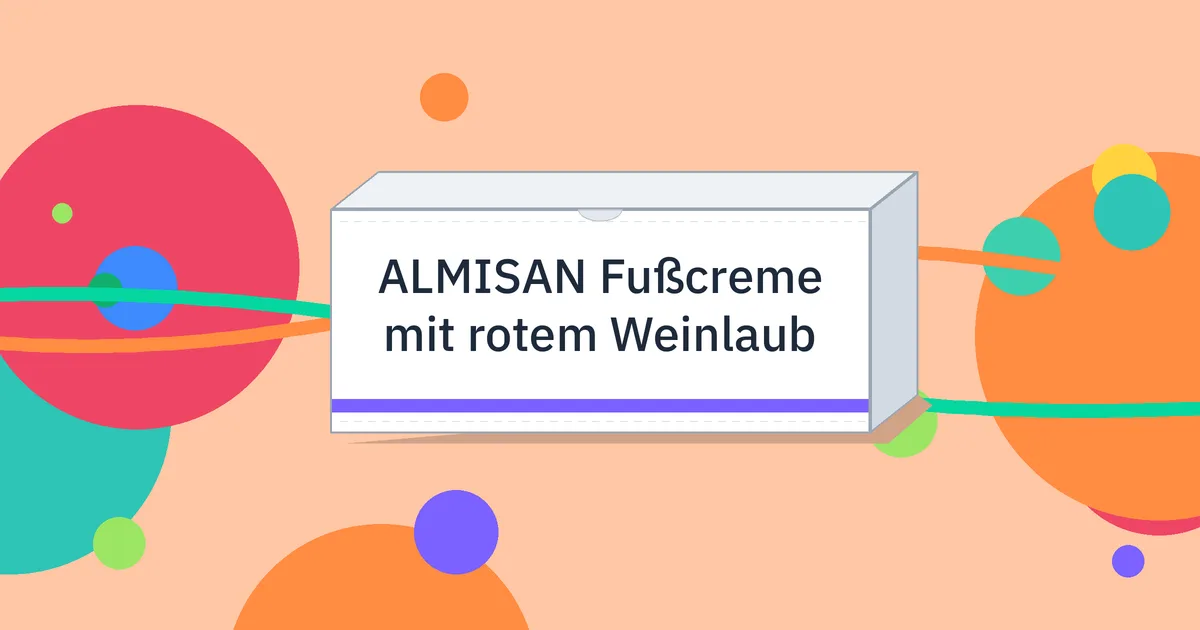 Symbolbild: Packung mit der Aufschrift ALMISAN Fußcreme mit rotem Weinlaub (PZN 01540684) – Verfügbarkeit und Bezug in Apotheken in Frankfurt am Main