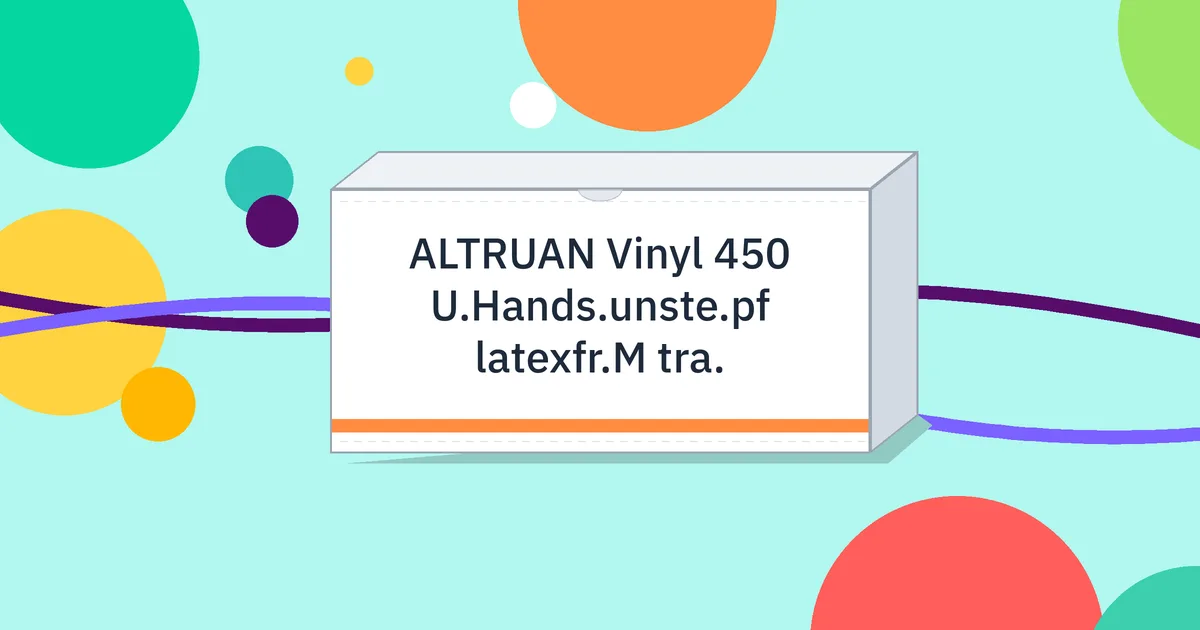 Symbolbild: Packung mit der Aufschrift ALTRUAN Vinyl 450 U.Hands.unste.pf latexfr.M tra. (PZN 20114579) – Verfügbarkeit und Bezug in Apotheken in Frankfurt am Main