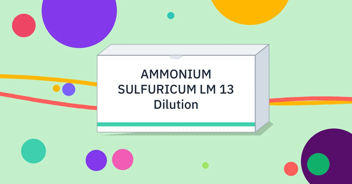 Symbolbild: Packung mit der Aufschrift AMMONIUM SULFURICUM LM 13 Dilution (PZN 13323207) – Verfügbarkeit und Bezug in Apotheken in Frankfurt am Main