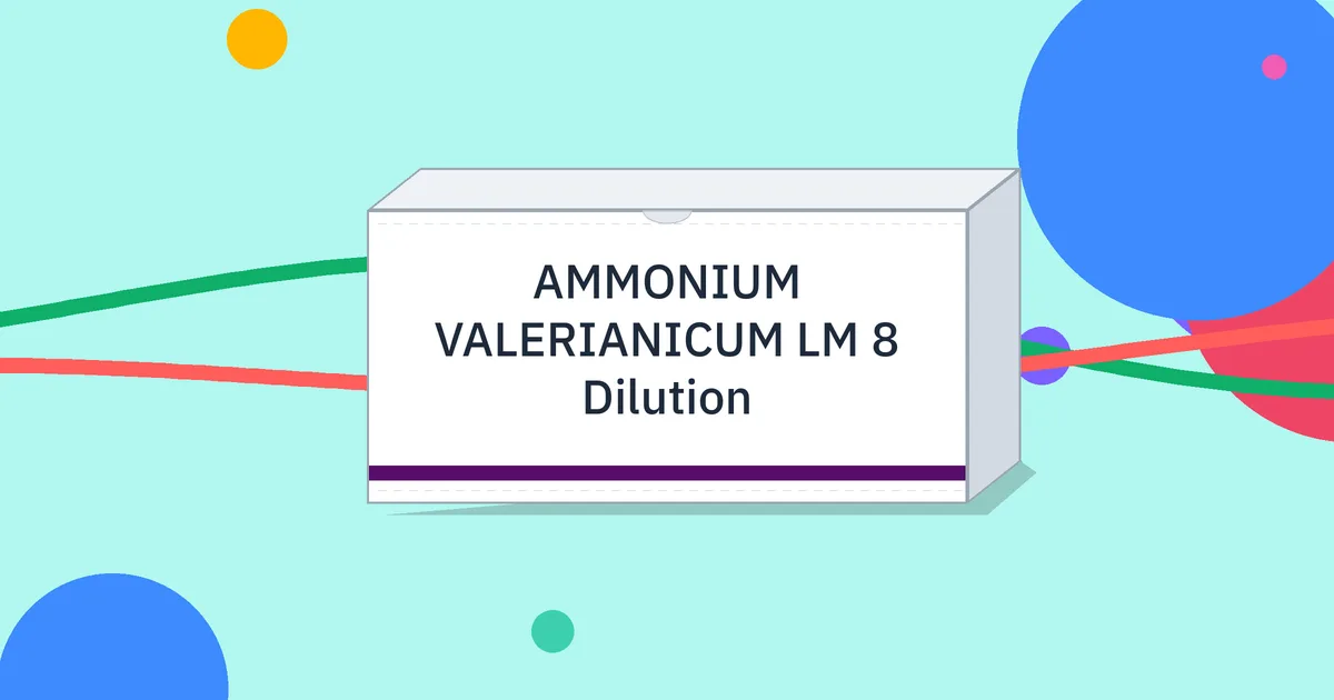 Symbolbild: Packung mit der Aufschrift AMMONIUM VALERIANICUM LM 8 Dilution (PZN 13323638) – Verfügbarkeit und Bezug in Apotheken in Frankfurt am Main
