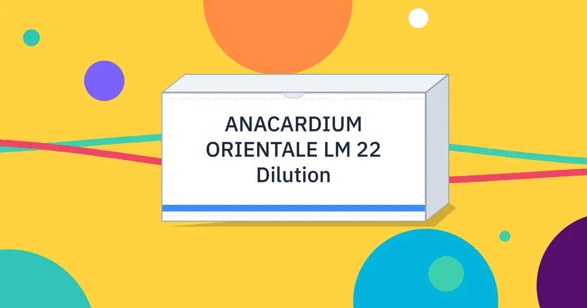 Symbolbild: Packung mit der Aufschrift ANACARDIUM ORIENTALE LM 22 Dilution (PZN 12762092) – Verfügbarkeit und Bezug in Apotheken in Frankfurt am Main