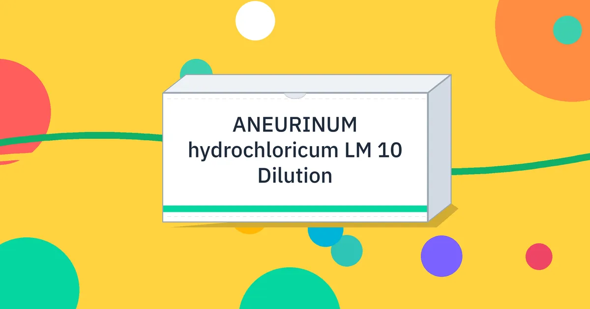 Symbolbild: Packung mit der Aufschrift ANEURINUM hydrochloricum LM 10 Dilution (PZN 13367498) – Verfügbarkeit und Bezug in Apotheken in Frankfurt am Main