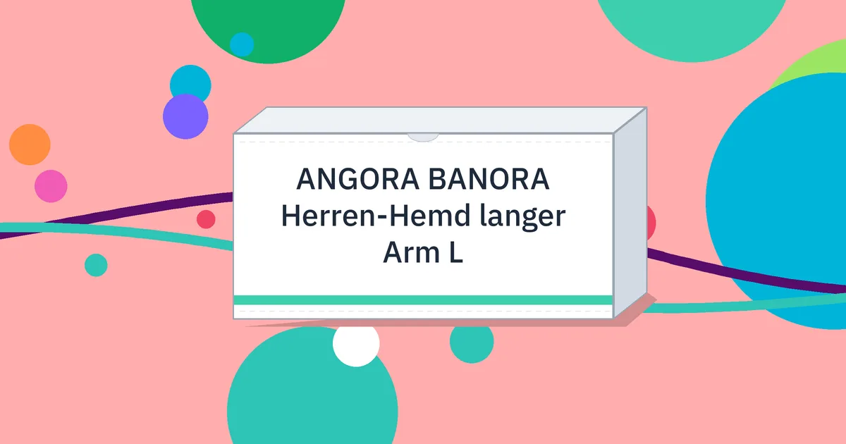 Symbolbild: Packung mit der Aufschrift ANGORA BANORA Herren-Hemd langer Arm L (PZN 06192383) – Verfügbarkeit und Bezug in Apotheken in Frankfurt am Main