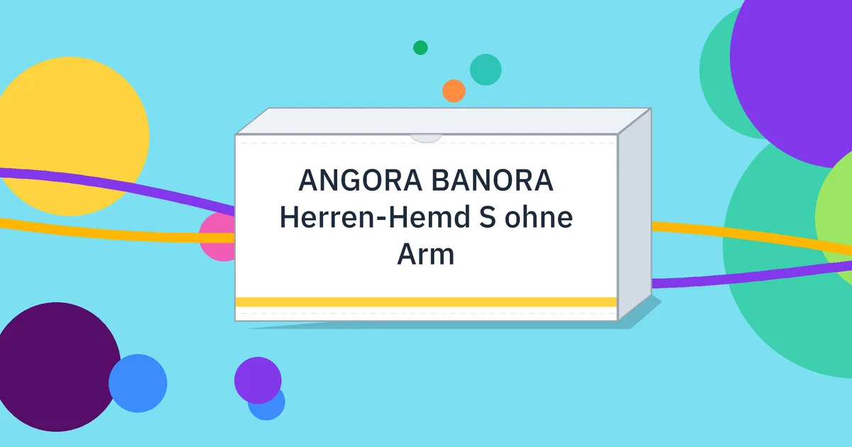 Symbolbild: Packung mit der Aufschrift ANGORA BANORA Herren-Hemd S ohne Arm (PZN 06192437) – Verfügbarkeit und Bezug in Apotheken in Frankfurt am Main