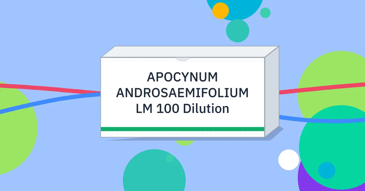 Symbolbild: Packung mit der Aufschrift APOCYNUM ANDROSAEMIFOLIUM LM 100 Dilution (PZN 13380808) – Verfügbarkeit und Bezug in Apotheken in Frankfurt am Main