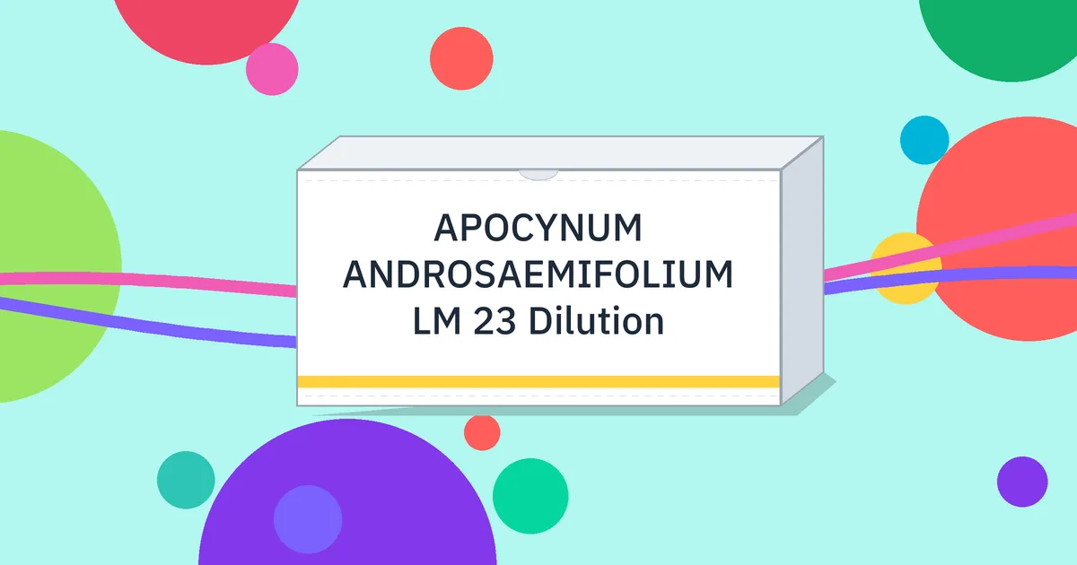 Symbolbild: Packung mit der Aufschrift APOCYNUM ANDROSAEMIFOLIUM LM 23 Dilution (PZN 13380493) – Verfügbarkeit und Bezug in Apotheken in Frankfurt am Main