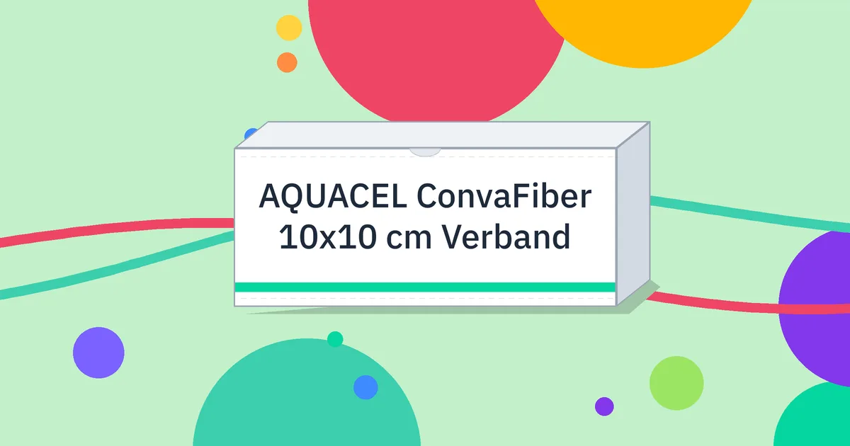 Symbolbild: Packung mit der Aufschrift AQUACEL ConvaFiber 10x10 cm Verband (PZN 19382286) – Verfügbarkeit und Bezug in Apotheken in Frankfurt am Main