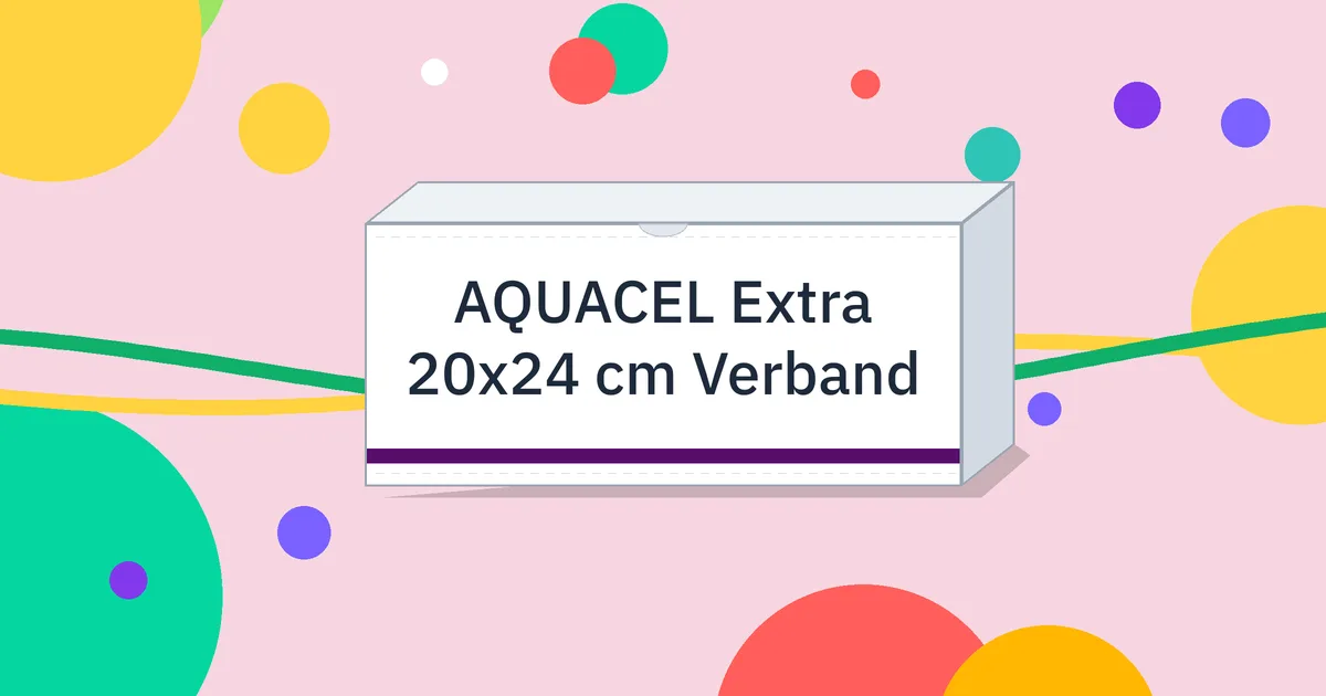 Symbolbild: Packung mit der Aufschrift AQUACEL Extra 20x24 cm Verband (PZN 17909737) – Verfügbarkeit und Bezug in Apotheken in Frankfurt am Main