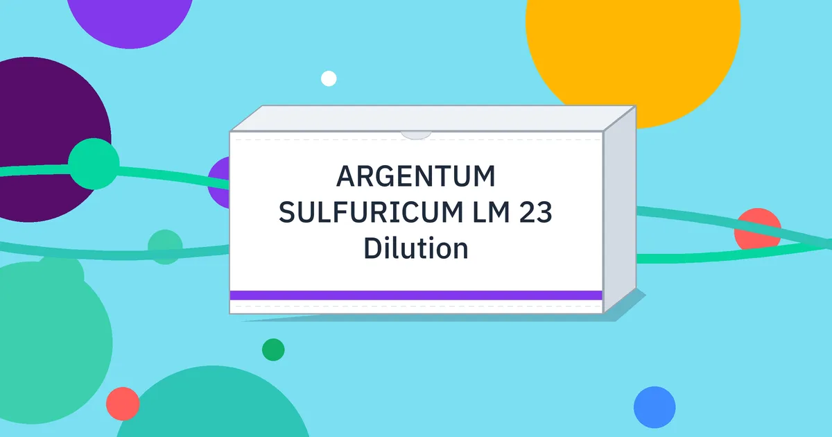 Symbolbild: Packung mit der Aufschrift ARGENTUM SULFURICUM LM 23 Dilution (PZN 12770157) – Verfügbarkeit und Bezug in Apotheken in Frankfurt am Main