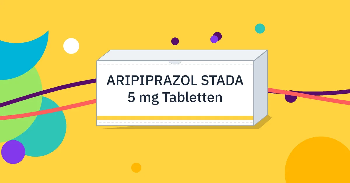 Symbolbild: Packung mit der Aufschrift ARIPIPRAZOL STADA 5 mg Tabletten (PZN 11651108) – Verfügbarkeit und Bezug in Apotheken in Frankfurt am Main
