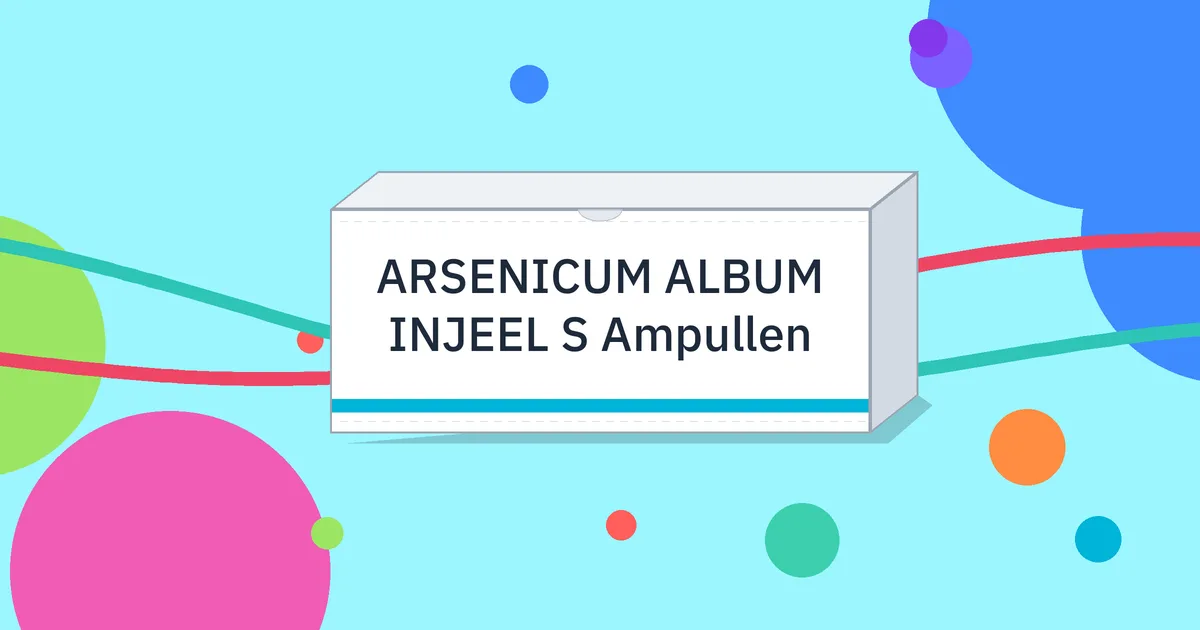 Symbolbild: Packung mit der Aufschrift ARSENICUM ALBUM INJEEL S Ampullen (PZN 04561830) – Verfügbarkeit und Bezug in Apotheken in Frankfurt am Main
