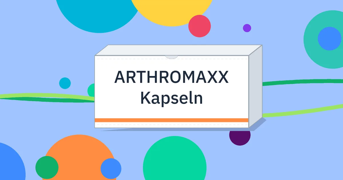 Symbolbild: Packung mit der Aufschrift ARTHROMAXX Kapseln (PZN 09948456) – Verfügbarkeit und Bezug in Apotheken in Frankfurt am Main