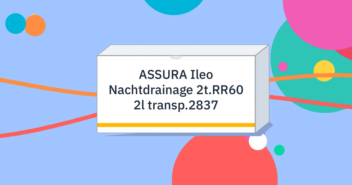 Symbolbild: Packung mit der Aufschrift ASSURA Ileo Nachtdrainage 2t.RR60 2l transp.2837 (PZN 00742279) – Verfügbarkeit und Bezug in Apotheken in Frankfurt am Main