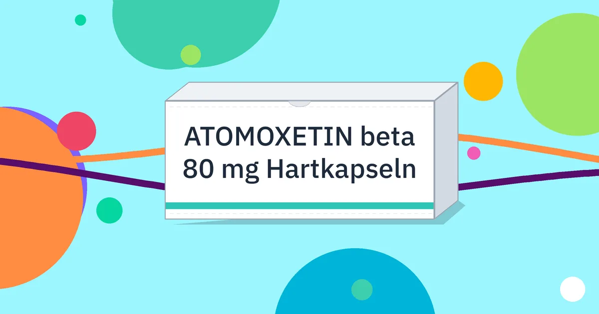 Symbolbild: Packung mit der Aufschrift ATOMOXETIN beta 80 mg Hartkapseln (PZN 14244237) – Verfügbarkeit und Bezug in Apotheken in Frankfurt am Main