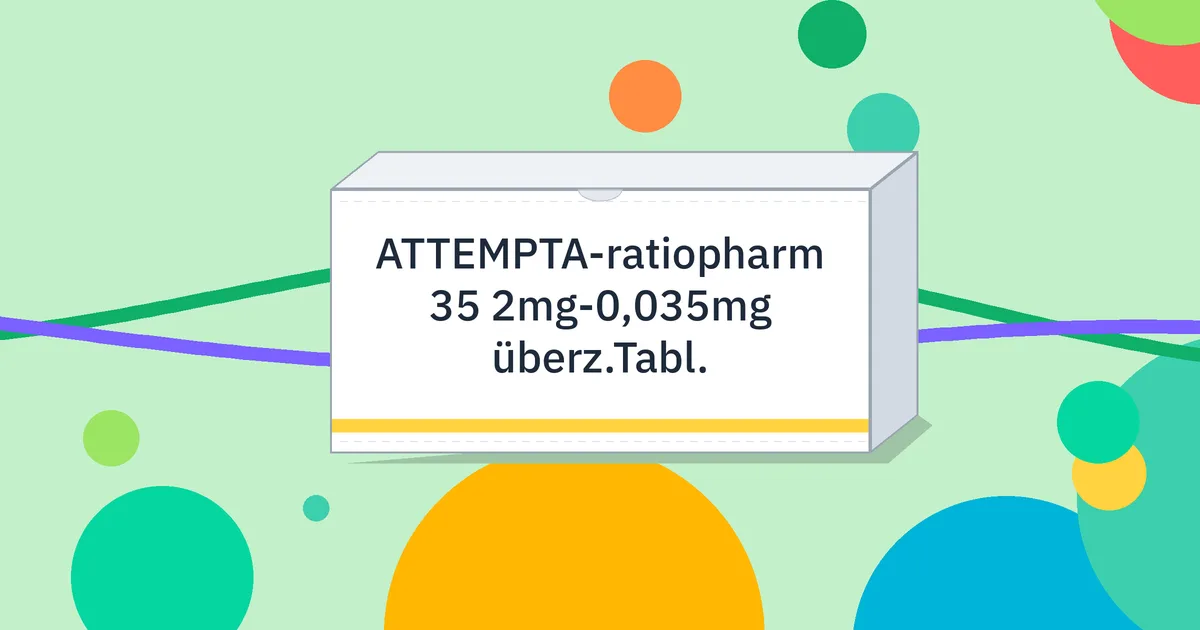 Symbolbild: Packung mit der Aufschrift ATTEMPTA-ratiopharm 35 2mg-0,035mg überz.Tabl. (PZN 03691453) – Verfügbarkeit und Bezug in Apotheken in Frankfurt am Main
