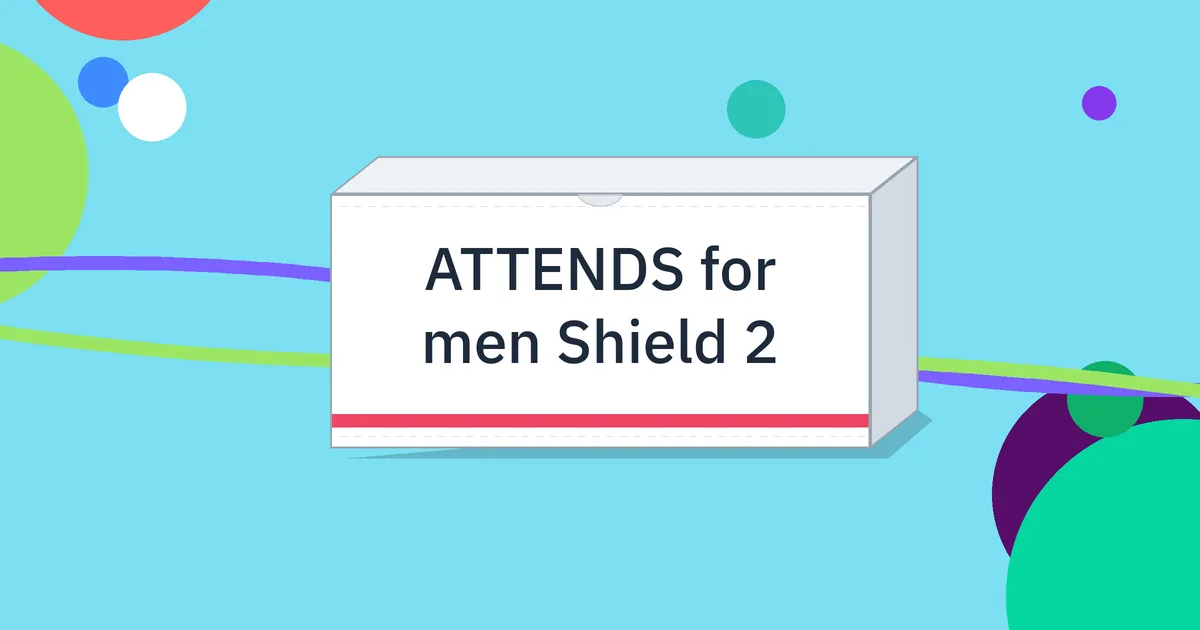 Symbolbild: Packung mit der Aufschrift ATTENDS for men Shield 2 (PZN 07529287) – Verfügbarkeit und Bezug in Apotheken in Frankfurt am Main