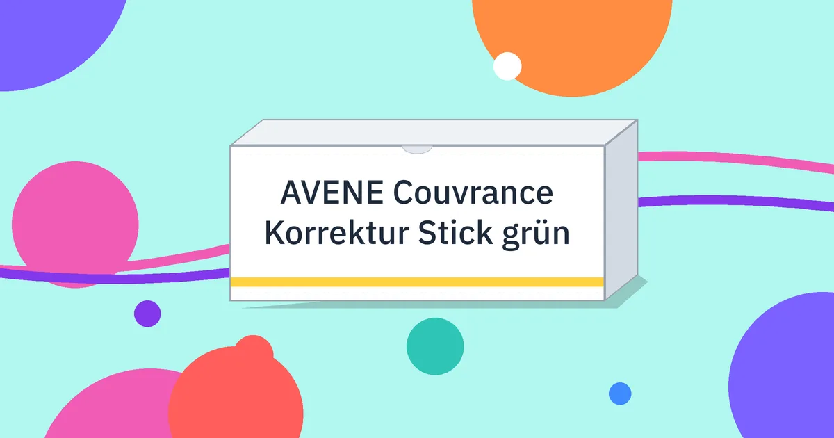 Symbolbild: Packung mit der Aufschrift AVENE Couvrance Korrektur Stick grün (PZN 07609112) – Verfügbarkeit und Bezug in Apotheken in Frankfurt am Main
