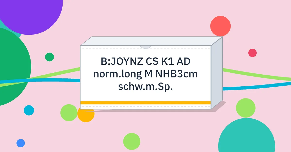 Symbolbild: Packung mit der Aufschrift B:JOYNZ CS K1 AD norm.long M NHB3cm schw.m.Sp. (PZN 20526106) – Verfügbarkeit und Bezug in Apotheken in Frankfurt am Main