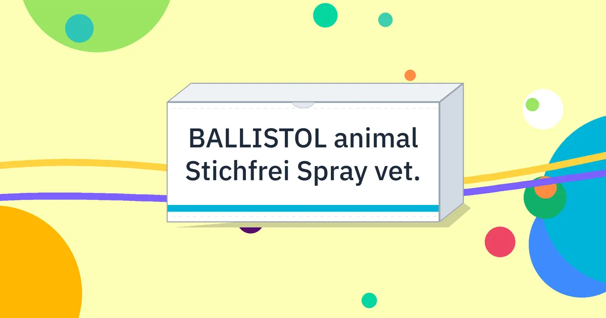 Symbolbild: Packung mit der Aufschrift BALLISTOL animal Stichfrei Spray vet. (PZN 10313929) – Verfügbarkeit und Bezug in Apotheken in Frankfurt am Main