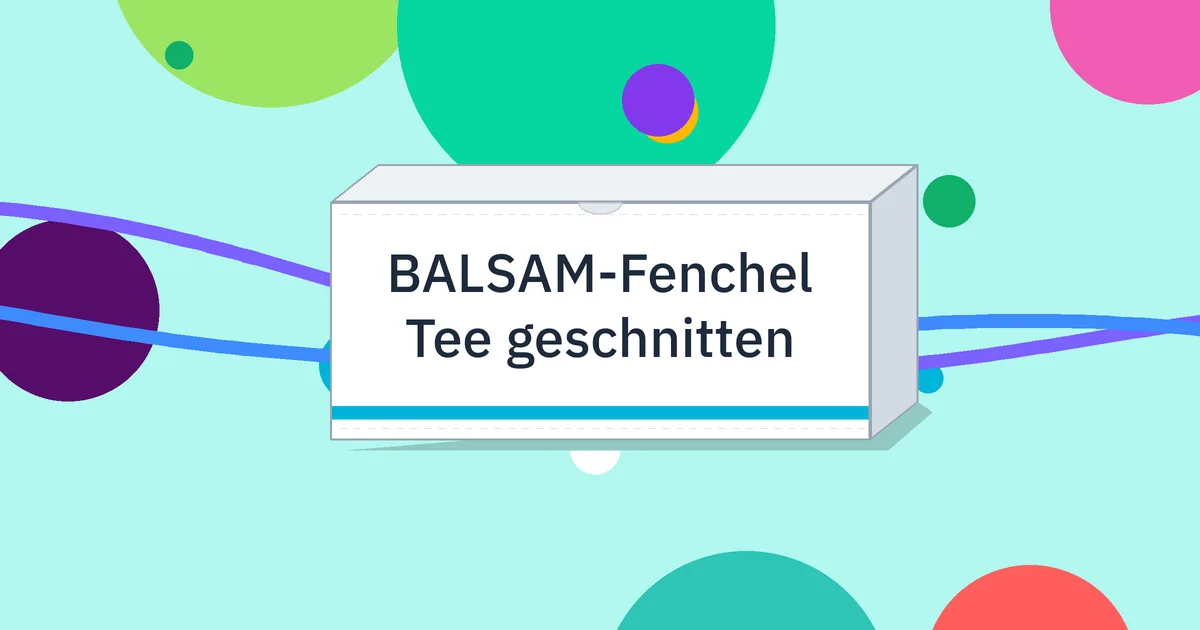 Symbolbild: Packung mit der Aufschrift BALSAM-Fenchel Tee geschnitten (PZN 16324957) – Verfügbarkeit und Bezug in Apotheken in Frankfurt am Main