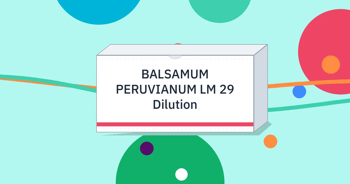 Symbolbild: Packung mit der Aufschrift BALSAMUM PERUVIANUM LM 29 Dilution (PZN 12787407) – Verfügbarkeit und Bezug in Apotheken in Frankfurt am Main