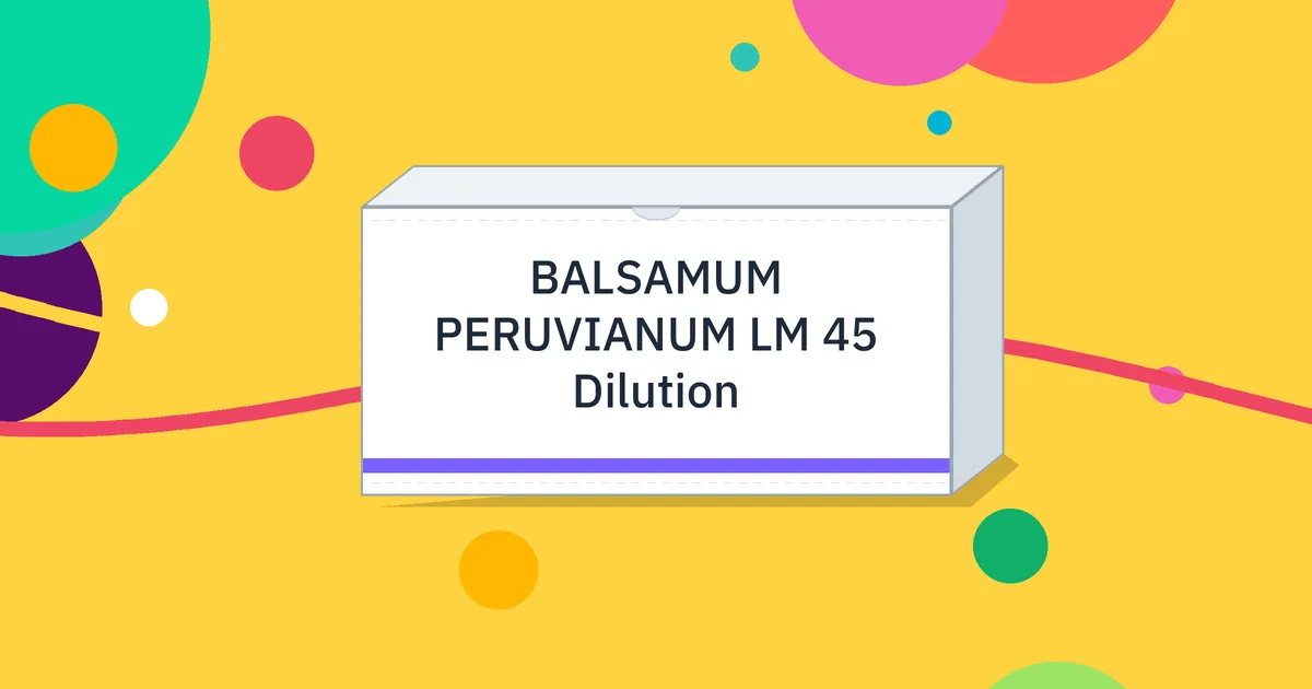Symbolbild: Packung mit der Aufschrift BALSAMUM PERUVIANUM LM 45 Dilution (PZN 12787442) – Verfügbarkeit und Bezug in Apotheken in Frankfurt am Main