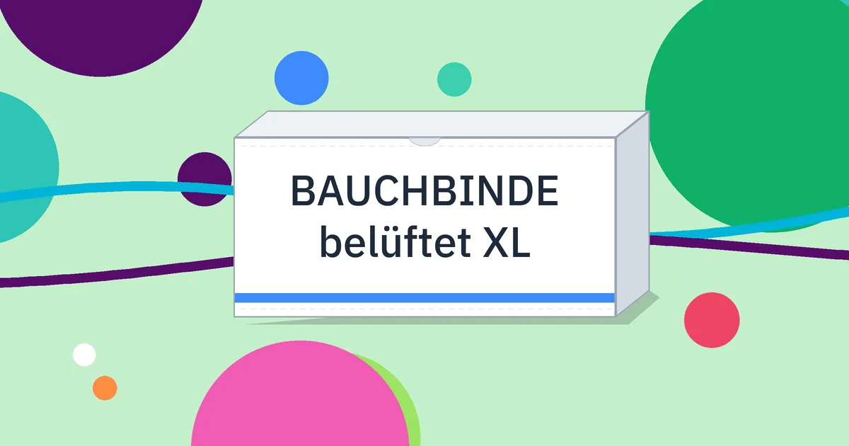 Symbolbild: Packung mit der Aufschrift BAUCHBINDE belüftet XL (PZN 19070635) – Verfügbarkeit und Bezug in Apotheken in Frankfurt am Main