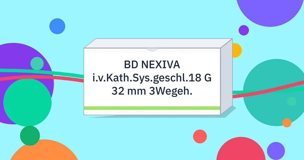 Symbolbild: Packung mit der Aufschrift BD NEXIVA i.v.Kath.Sys.geschl.18 G 32 mm 3Wegeh. (PZN 08404470) – Verfügbarkeit und Bezug in Apotheken in Frankfurt am Main
