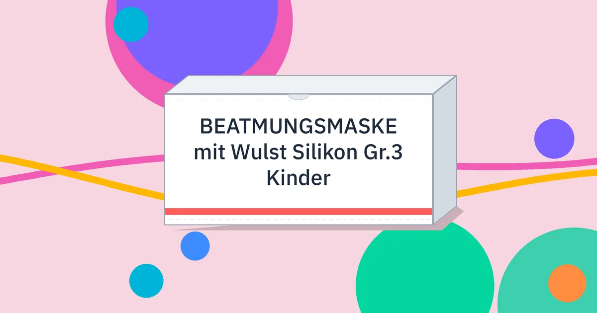 Symbolbild: Packung mit der Aufschrift BEATMUNGSMASKE mit Wulst Silikon Gr.3 Kinder (PZN 03695066) – Verfügbarkeit und Bezug in Apotheken in Frankfurt am Main
