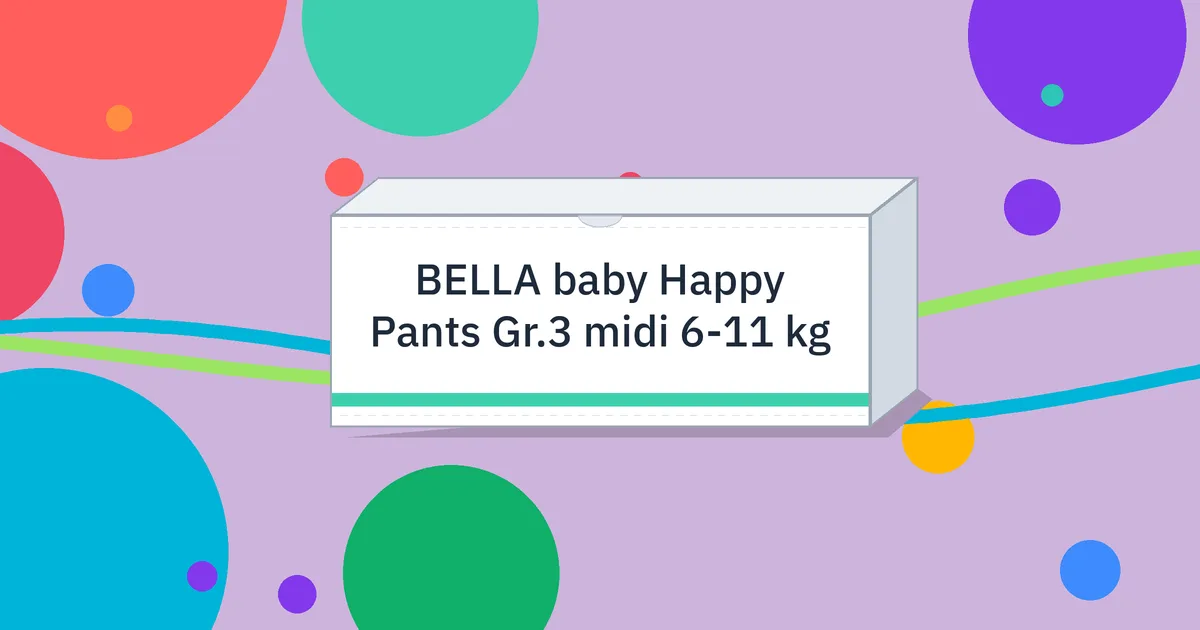 Symbolbild: Packung mit der Aufschrift BELLA baby Happy Pants Gr.3 midi 6-11 kg (PZN 17368566) – Verfügbarkeit und Bezug in Apotheken in Frankfurt am Main