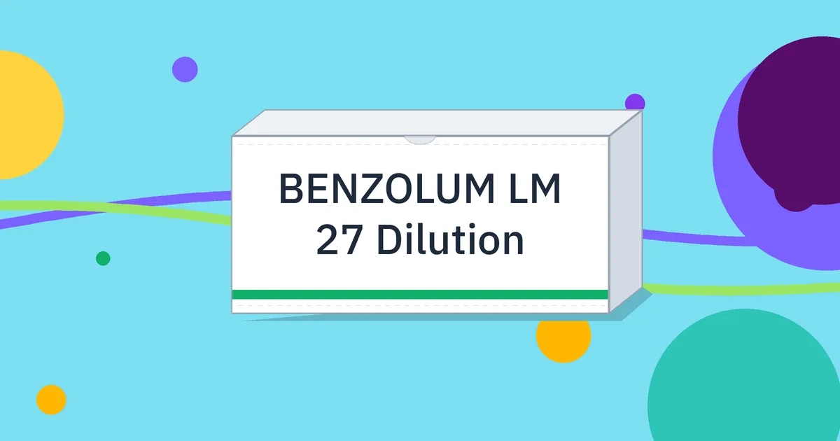 Symbolbild: Packung mit der Aufschrift BENZOLUM LM 27 Dilution (PZN 12792638) – Verfügbarkeit und Bezug in Apotheken in Frankfurt am Main