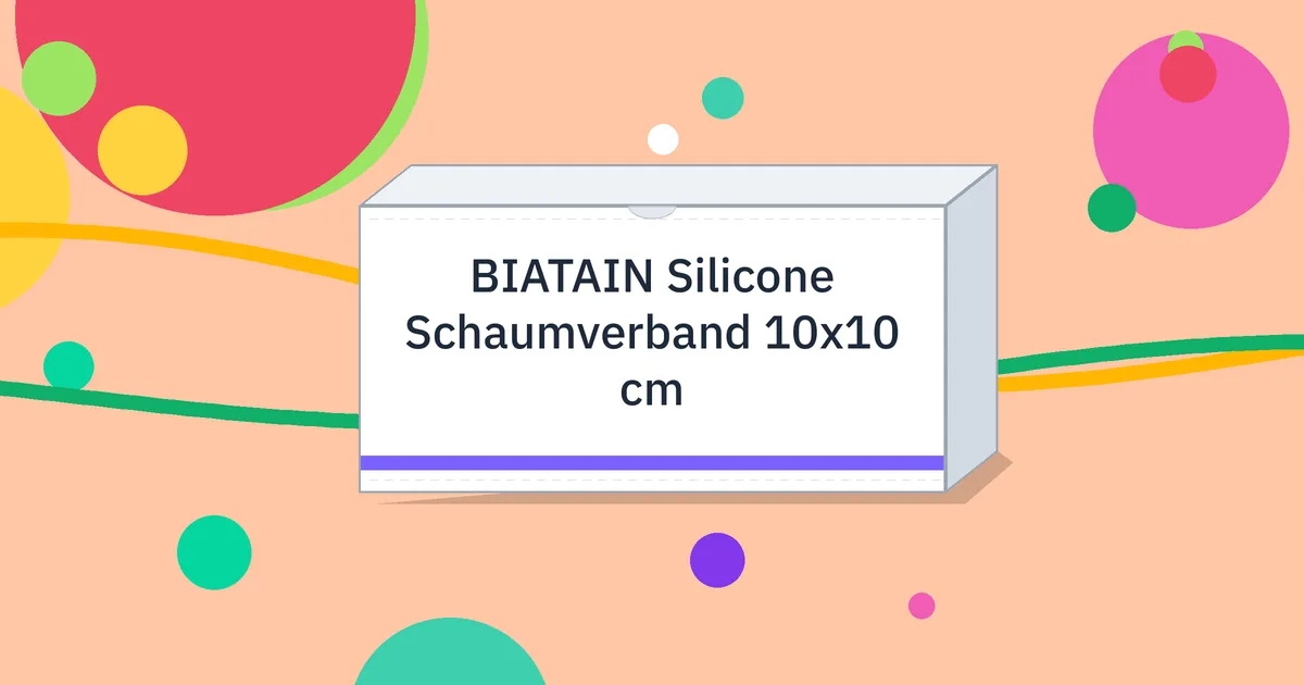 Symbolbild: Packung mit der Aufschrift BIATAIN Silicone Schaumverband 10x10 cm (PZN 18122821) – Verfügbarkeit und Bezug in Apotheken in Frankfurt am Main
