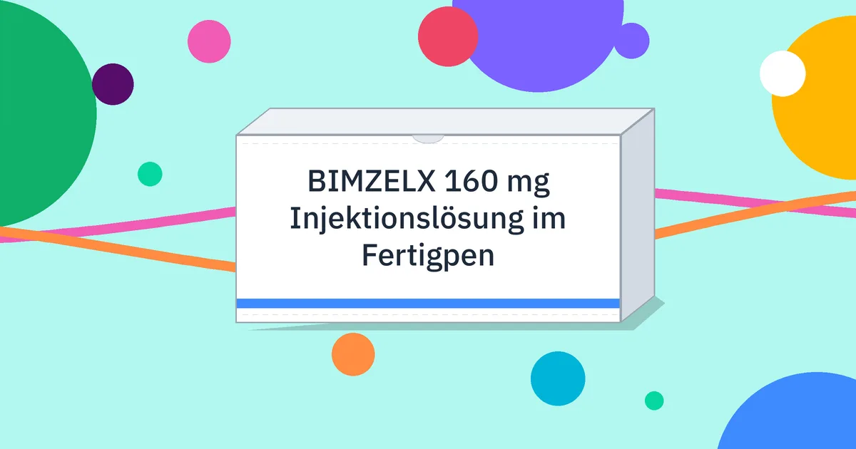 Symbolbild: Packung mit der Aufschrift BIMZELX 160 mg Injektionslösung im Fertigpen (PZN 18368605) – Verfügbarkeit und Bezug in Apotheken in Frankfurt am Main