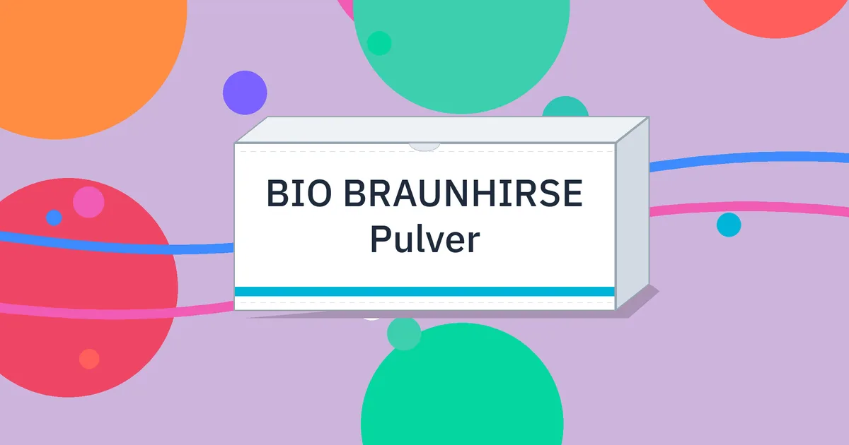 Symbolbild: Packung mit der Aufschrift BIO BRAUNHIRSE Pulver (PZN 10096136) – Verfügbarkeit und Bezug in Apotheken in Frankfurt am Main
